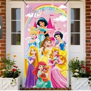 Disney | Party Supplies | X Polyester Disney Princess Happy Birthday ...